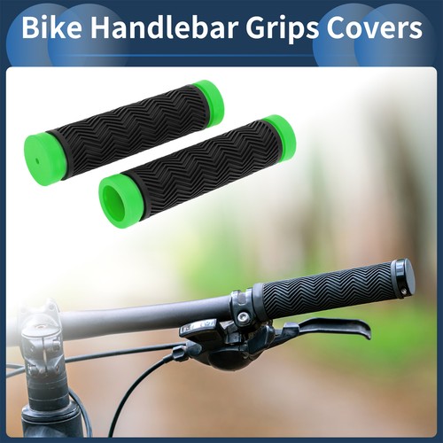 Bike Handlebar Grips Cover 130mm End Grip Protector Rubber Green Black ...