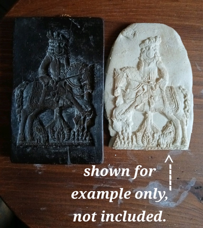 Pair of Antique Wax Cookie Marzipan Molds Praying Lady, Horse & Rider ...
