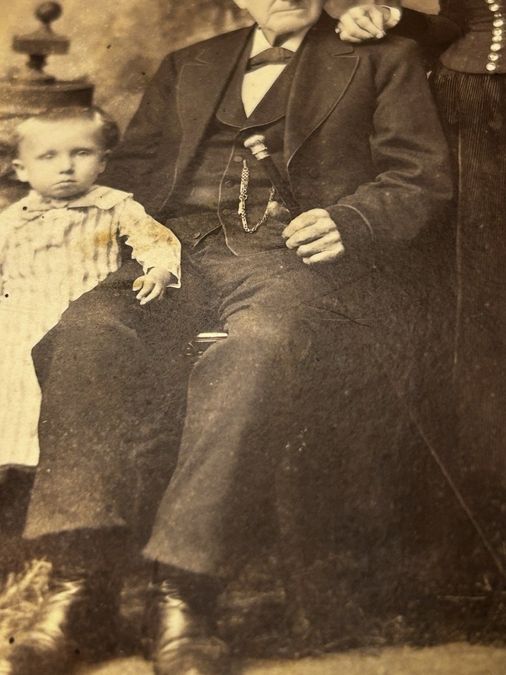 Cabinet Card Old Rich Man Cane Young Woman Child Boy Youngstown Ohio ...