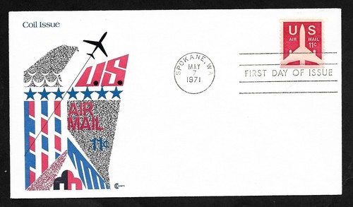 #C82 11c Jet Airliner -Cover Craft Cachets FDC - Coil Single | eBay
