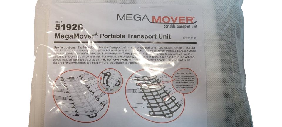 Mega Mover 51926 Patient Medical Mover Up to 1000lbs Portable Transport ...