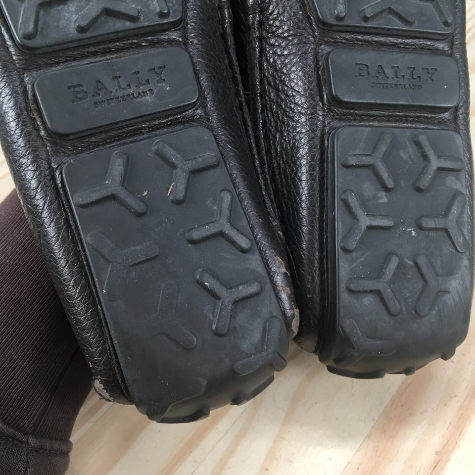 Bally Shoes Mens 8.5 Drouet Slip On Driver Moccasins Black Pebbled Leather Italy | eBay