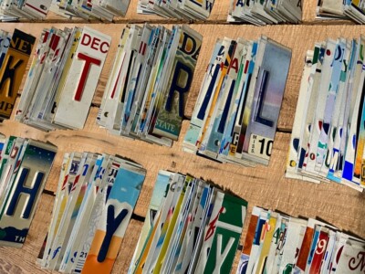 Bulk Worn & Faded Embossed Only License Plate Letters and Numbers - 25 ...