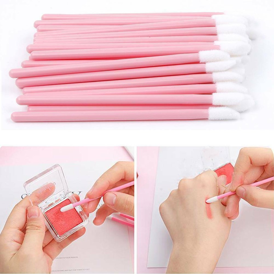 50X Disposable Lip Gloss Applicator Lipstick Wand Cosmetic Brush Makeup ...
