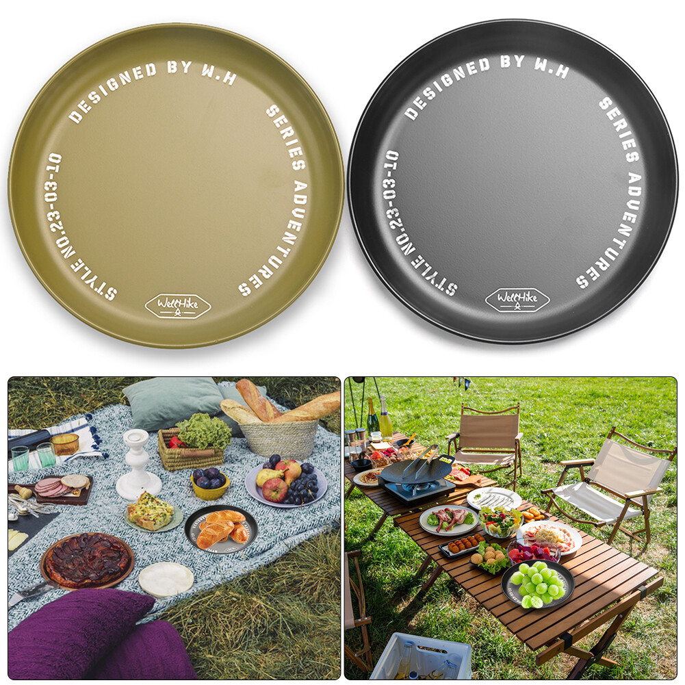 Stainless Steel Plates Portable Round Dinner Plates Multifunctional ...