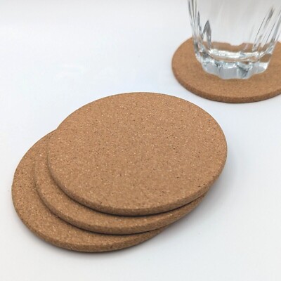 Natural Cork Coasters Round Premium Quality 3.9" Wide 0.2" Thick ...