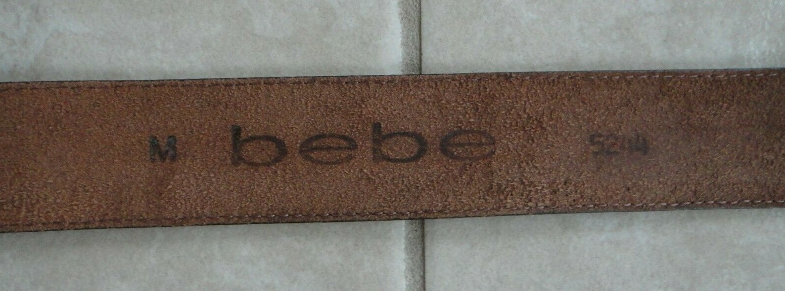 BEBE Women's 1-Piece Genuine Brown Leather Belt Gold … - Gem