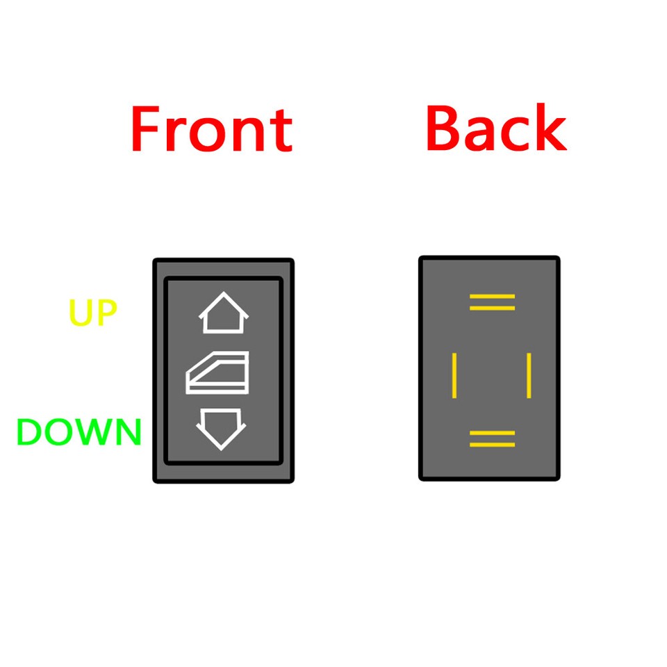 6Pin 20A Universal Car Power Window Switch Lamp ON/OFF SPST Rocker ...