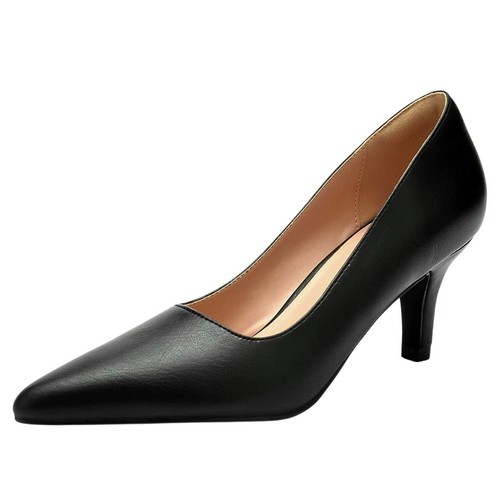 BUEUPU low heel pointed toe pump shoes womens 8 preppy classic ...