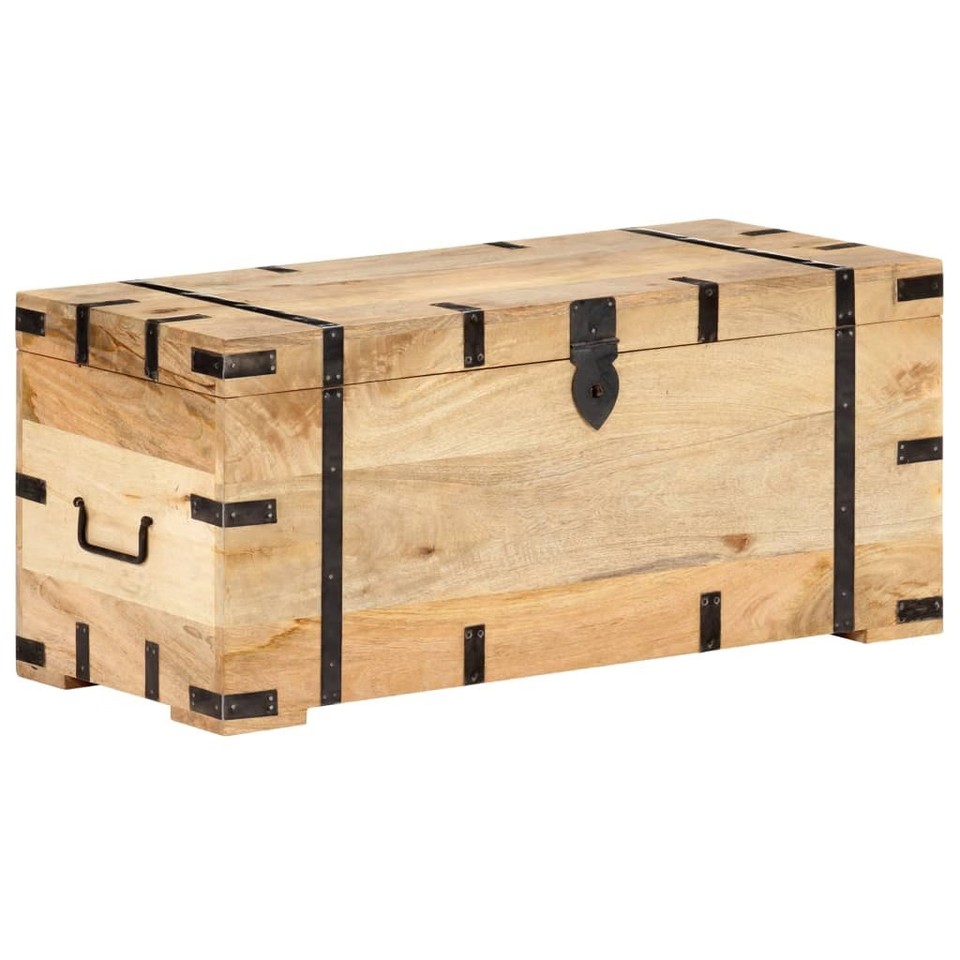 Chest Natural Solid Mango Wood Large Chest Rectangular Rustic | eBay
