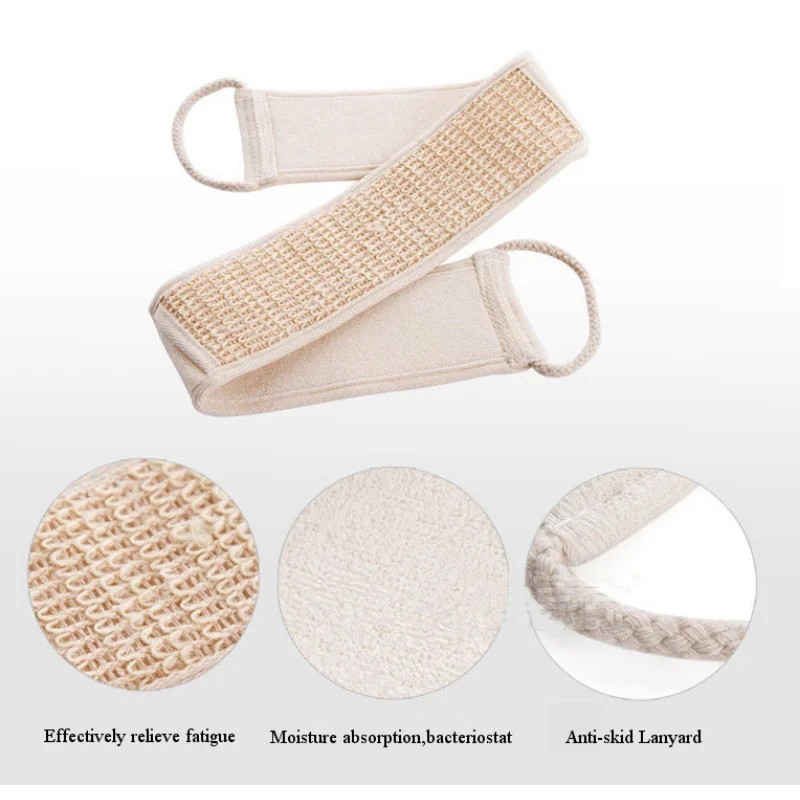Back Scrubber EXFOLIATING LOOFAH Loofa Strap Bath Shower Body Sponge ...