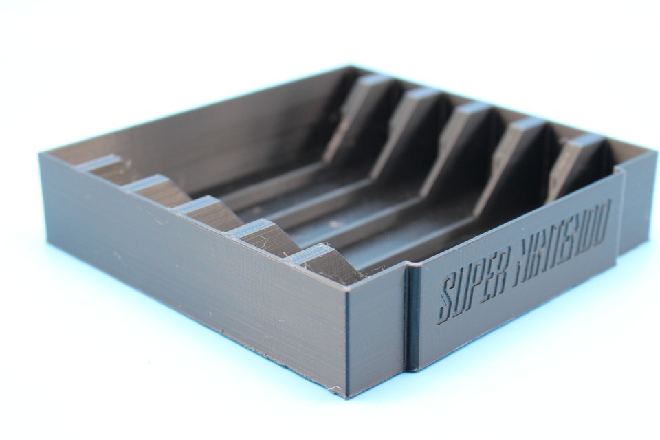 Black SNES Game Cartridge Holder Super Nintendo Game Display Storage ...