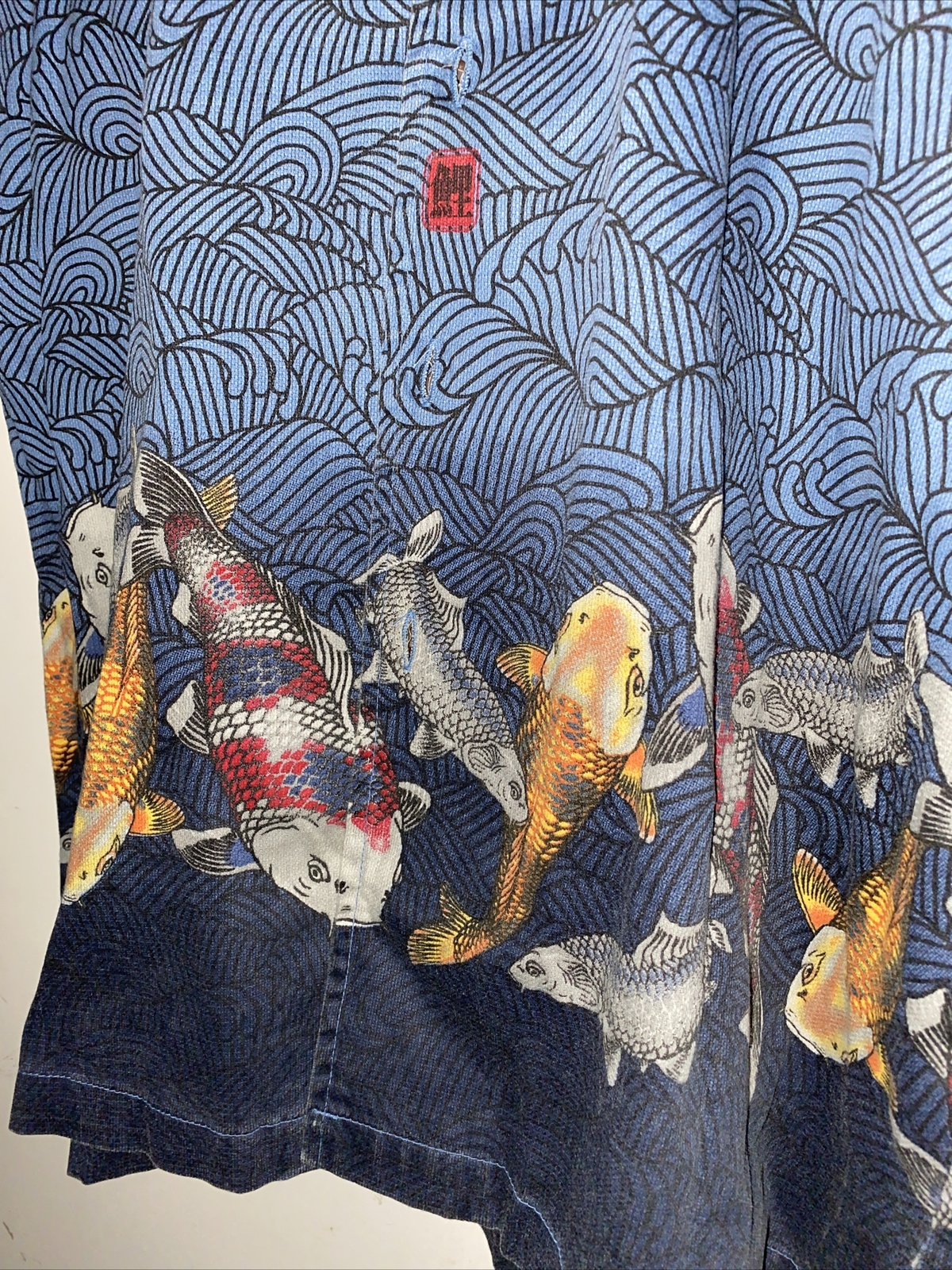 Vtg No Boundaries Y2K Japanese Koi Fish Hawaiian Bowl… - Gem