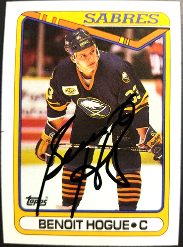 Benoit Hogue Buffalo Sabres 1990 Topps #215 NHL Autographed Hockey Card ...