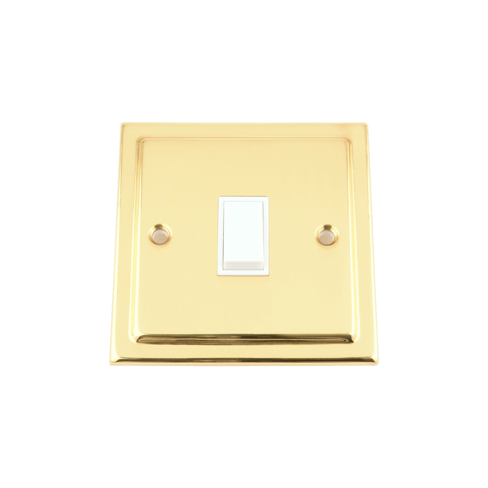 10 Amp Single Light Switch 1 Gang 2 Way Polished Brass (Gold Effect ...