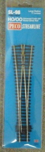 PECO HO scale Large Radius Wye Turnout SL98 Code 100 | eBay