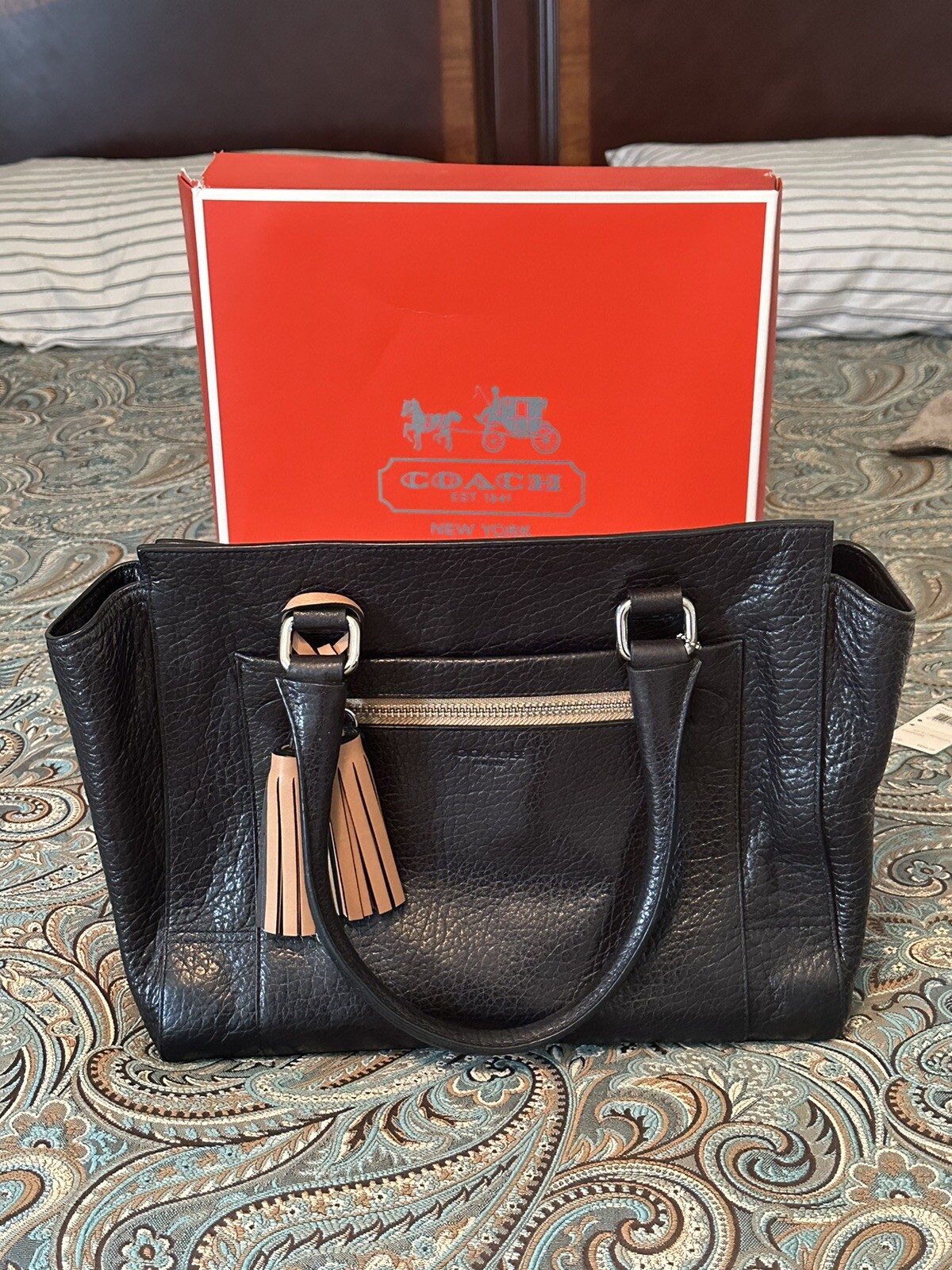 Coach Legacy Candace Black Pebble Leather Satchel Tote #19926 EUC Orig ...