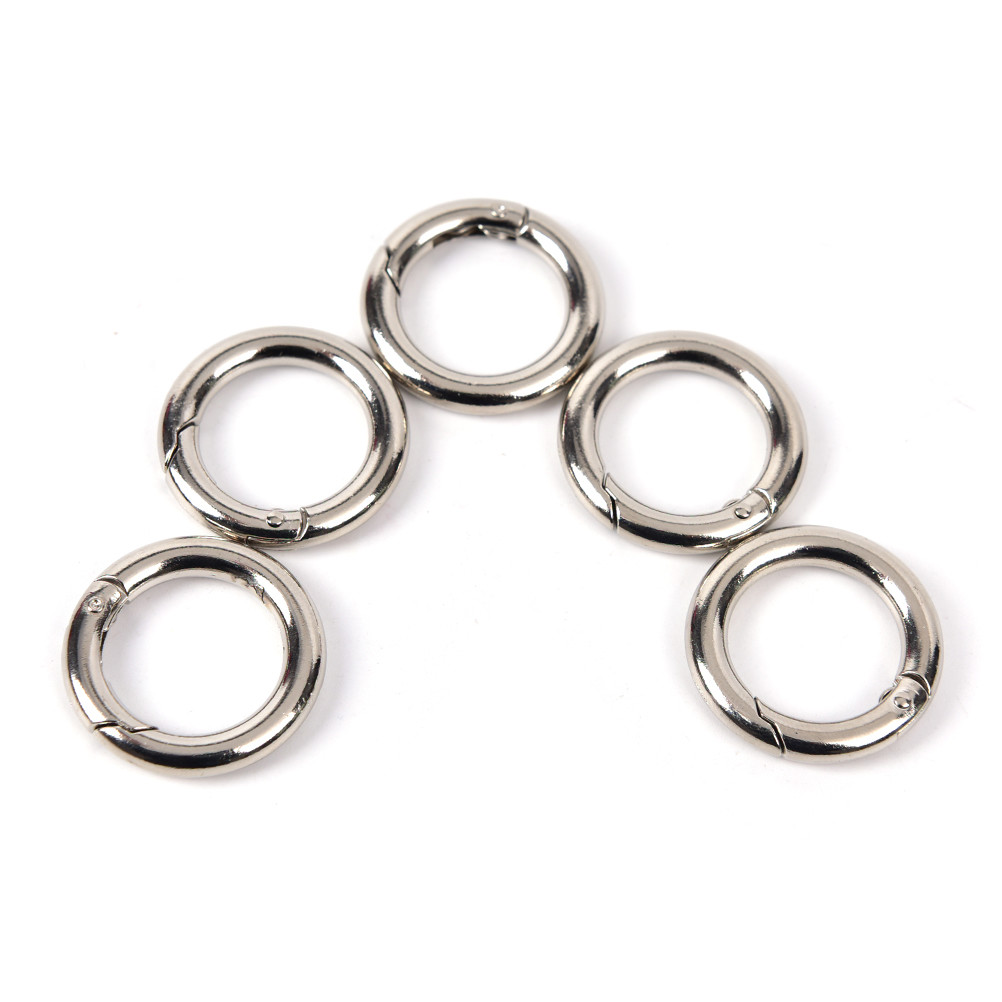 5pcs circle metal carabiner hook snap round clip hook keychain outdoor ...