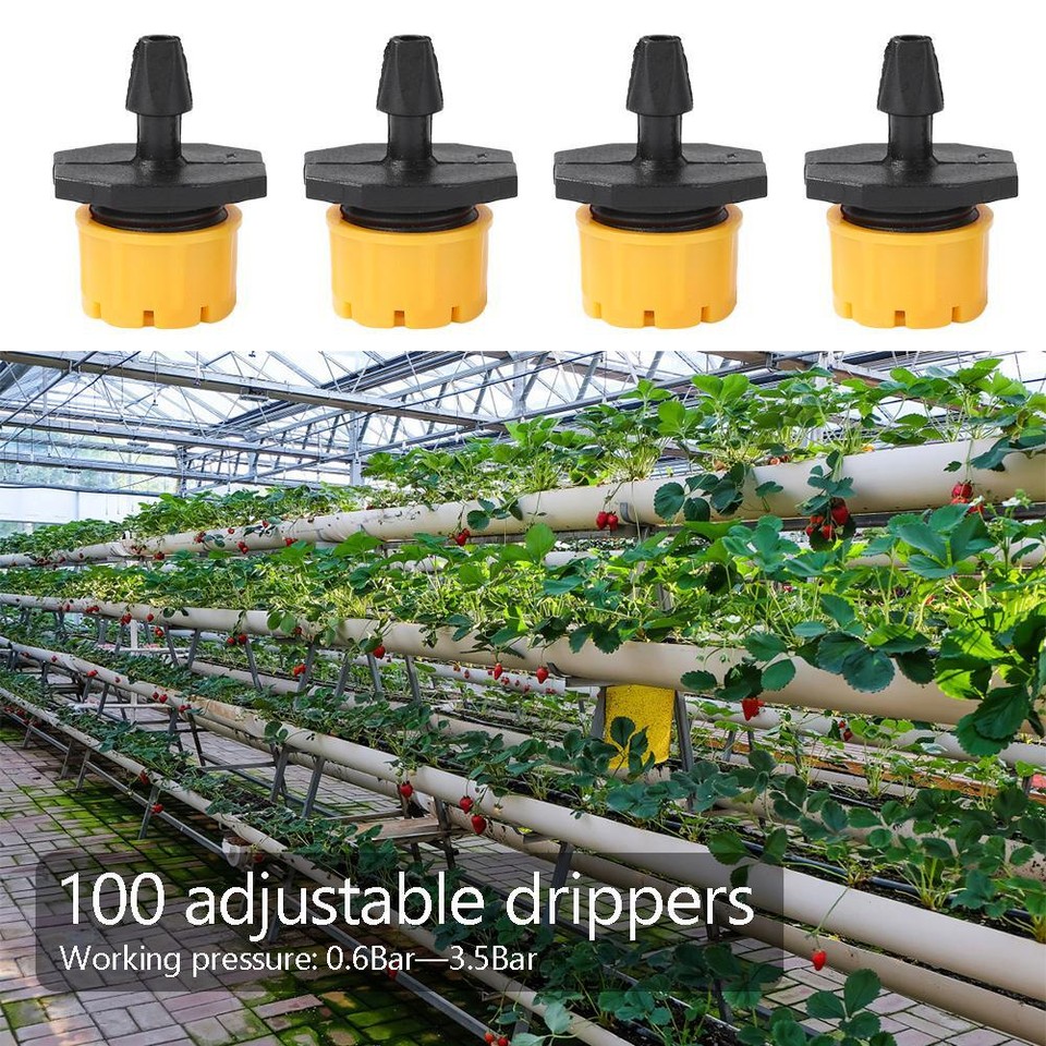 100pcs Adjustable Water Dropper Irrigation Hose Drip Head (Yellow) | eBay