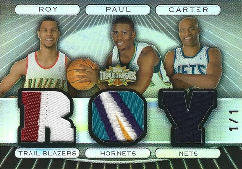 2007-08 Vince Carter Brandon Roy Chris Paul Triple Threads ROY #1/1 ...