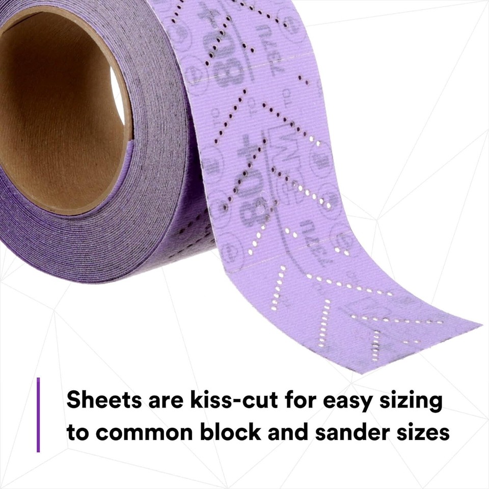 3M (34449) Cubitron II Hookit Hook & Loop Clean Sandpaper Sheet Roll ...