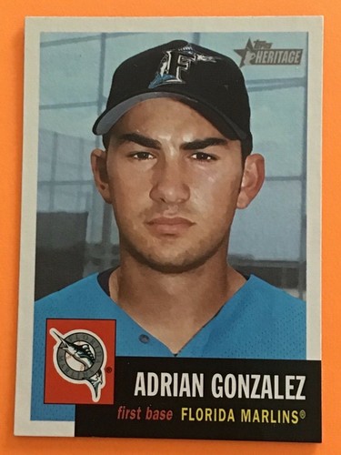 2002 Topps Heritage Baseball Card #184 Adrian Gonzalez SHORT PRINT READ ...