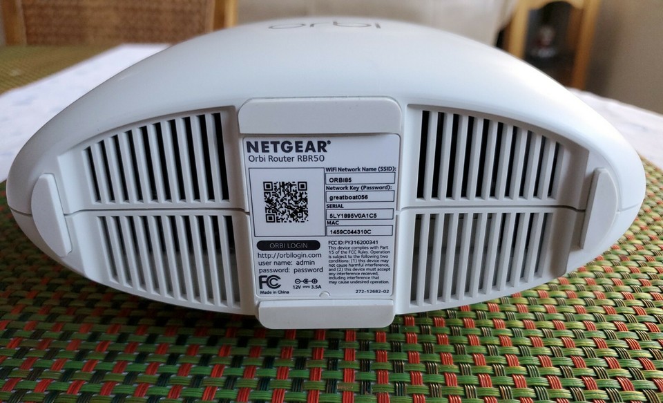 Netgear Orbi RBR50 Router AC3000 Tri-Band Mesh Wi-Fi ~ Very Good ...