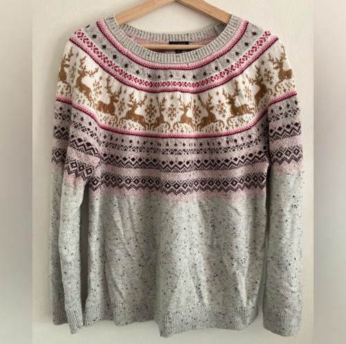Talbots Sweater XL Fair Isle Reindeer Holiday Christmas | eBay