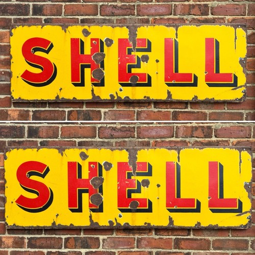 Antique Vintage c1930s SHELL Automobilia Oil Petrol Enamel Advertising ...