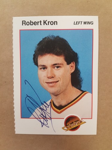 Robert Kron Canucks 1990 Mohawk Autograph Card Signed Hockey | eBay