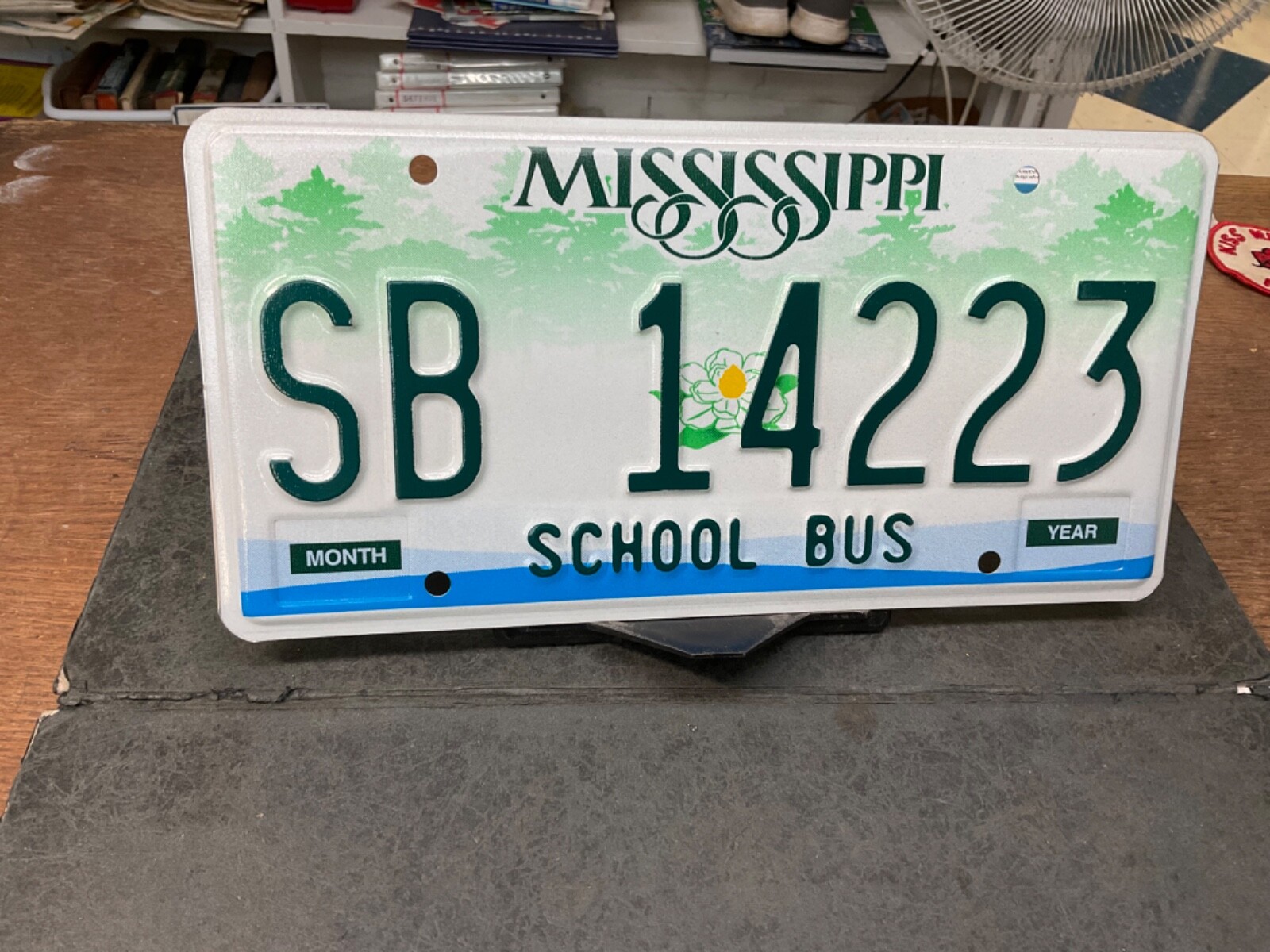 License Plate Tag Vintage Mississippi School Bus SB 14223 Rustic Metal ...