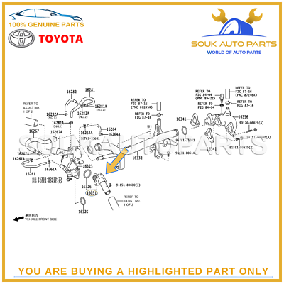 16031-31011 Genuine Toyota WATER INLET SUB-ASSY, w/THERMOSTAT ...