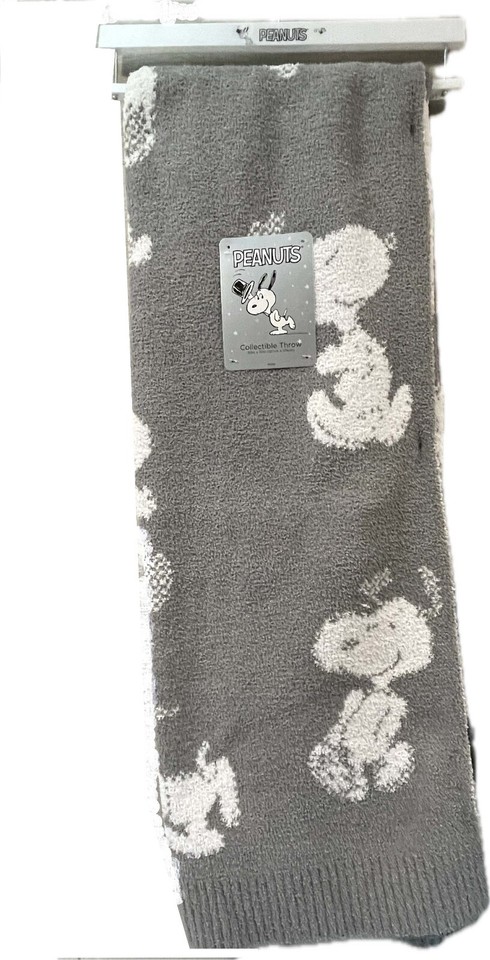 Peanuts Collectible Gray Snoopy Sweater like Throw Blanket 50x70 inch ...