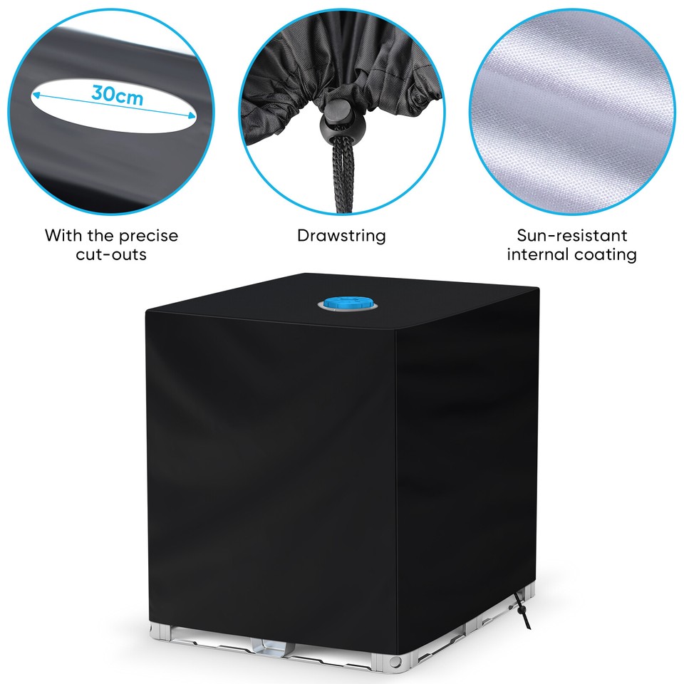 1000 Liters Rain Sun UV-Protective Hood Cover for Water Tank IBC ...