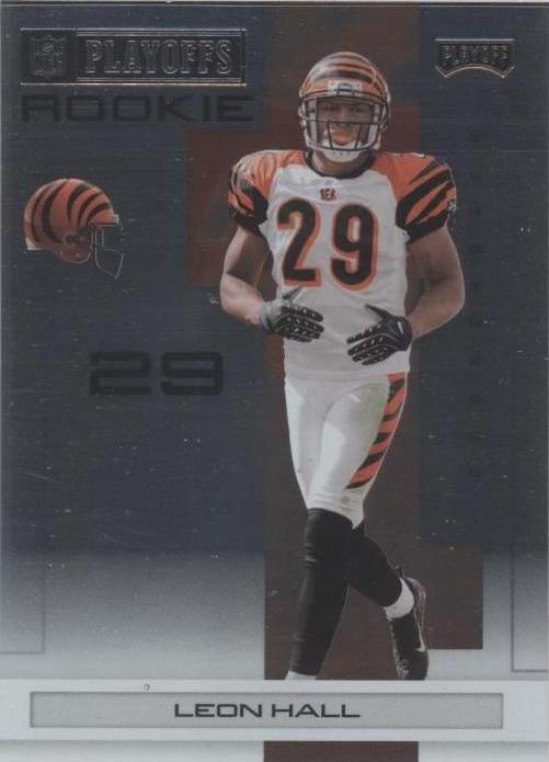 2007 Playoff NFL Playoffs - Rookie Leon Hall #142 Black Metalized /49 ...