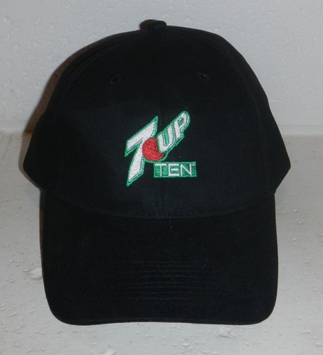 NWOT 7Up 7-Up Ten Soda Soft Drink Logo Black Adjustable Baseball Hat ...