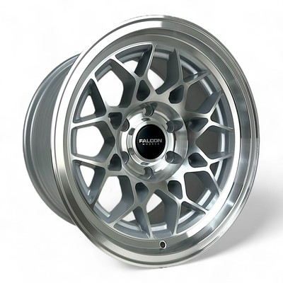 (4) Falcon Wheels TX3 Evo 17x9 ET 0 6x139.7 6x5.5 Rush Silver w ...
