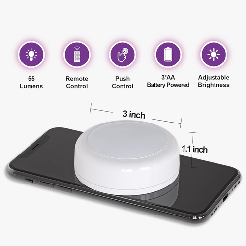 Battery Operated LED Puck Lights with Remote RGB 13 Color Changing ...