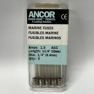 ANCOR #601015 MARINE FUSES PACK OF 5 Marine Grade 1-1/4” 32mm Fuses ...