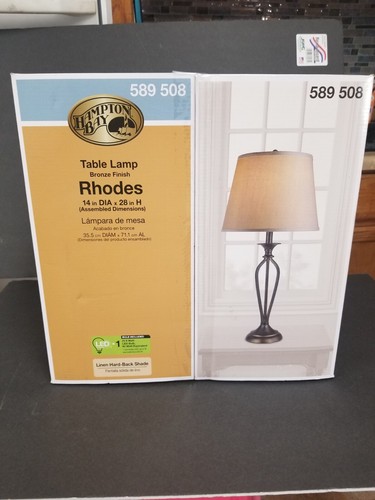 Table Lamp Hampton Bay Rhodes 28” Bronze Finish 14” Diameter 857 394 | eBay