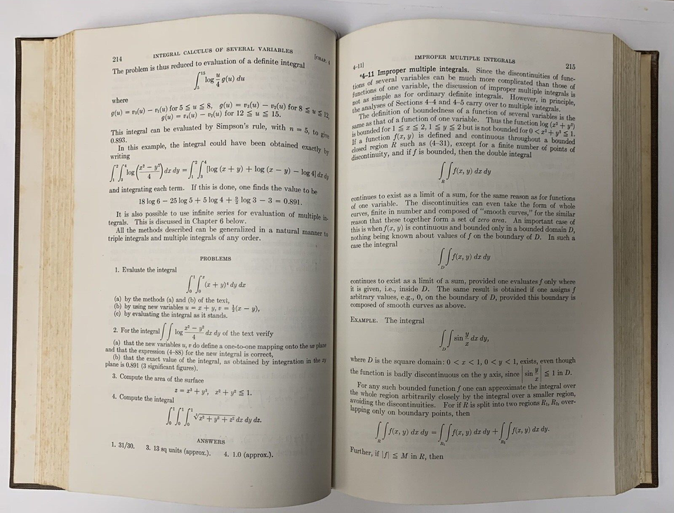 ADVANCED CALCULUS By Wilfred Kaplan - Hardcover - (1952) First Edition ...