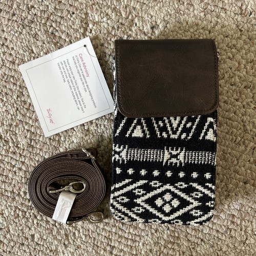 New! Thirty One Black White Brown Call Me Crossbody Rio Weave Bag Purse ...