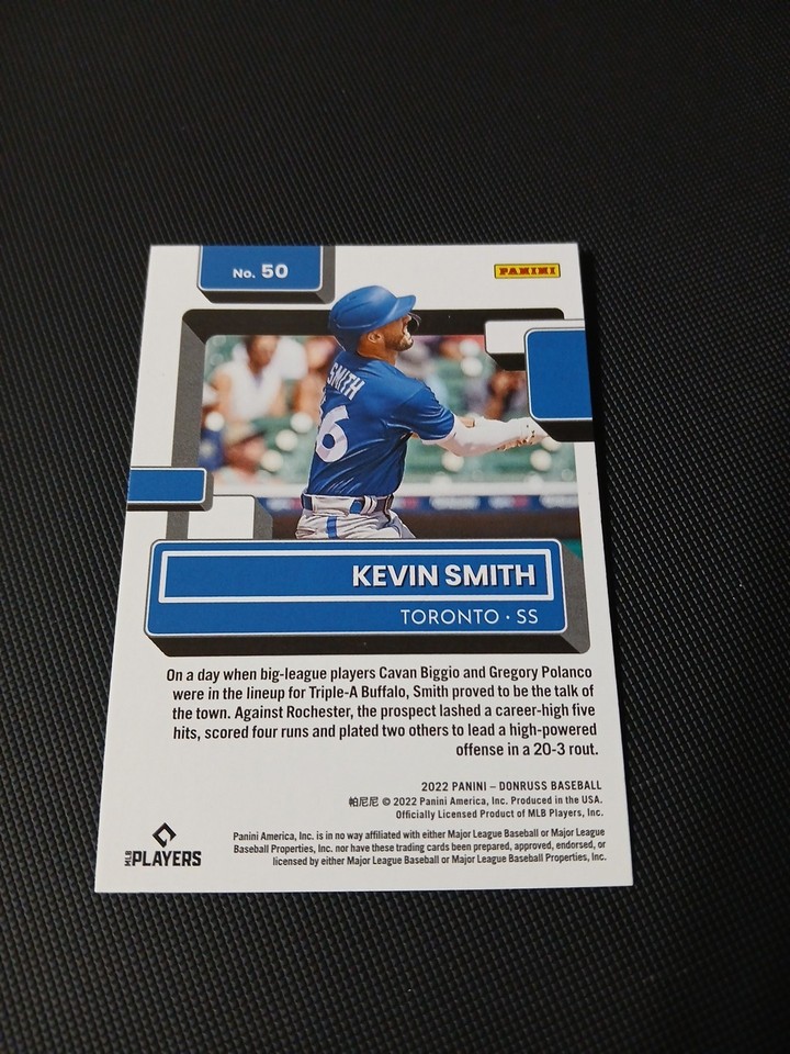 2022 Donruss #50 Kevin Smith Holo Purple Rated Rookie | eBay UK