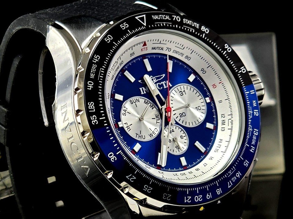 Invicta Aviator 32916 50mm Silver Stainless Steel Case with Black ...