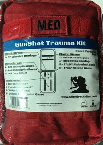 Elite First Aid Gunshot Trauma Kit 8" x 6" x 3.5" 25 essential items ...