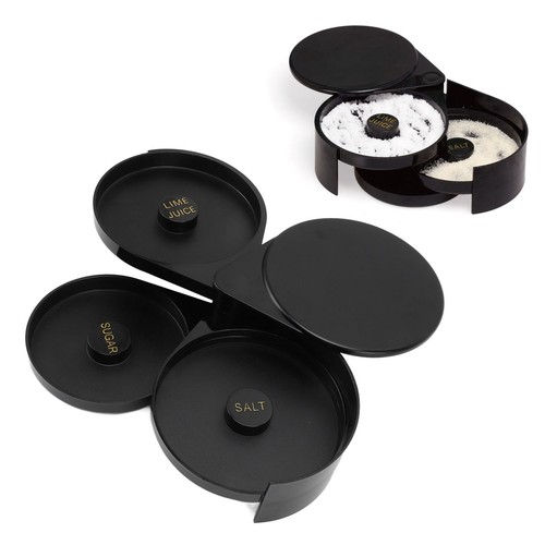 3 Tier Bar Glass Rimmer Food Grade Professional Sugar Salt Rimmers HE ...