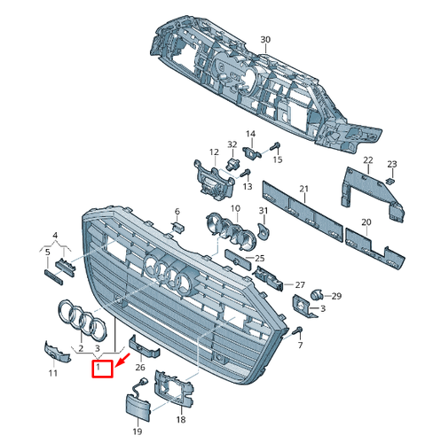 AUDI A6 C8 Radiator Grille 4K0853651B 3FZ 4K0853651B3FZ NEW GENUINE | eBay