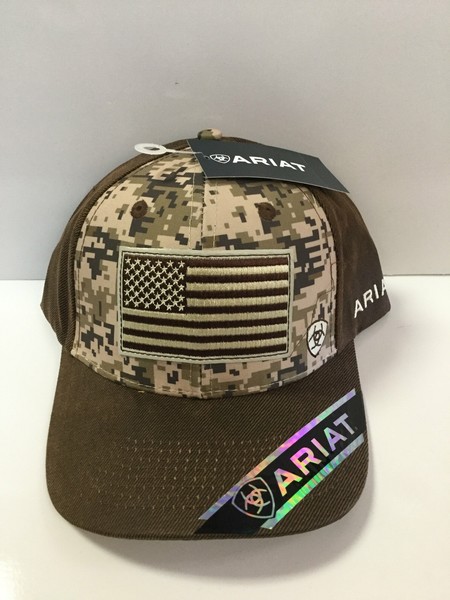 Ariat Mens Hat Baseball Cap Logo Snapback USA Flag Camo 15094156 for ...