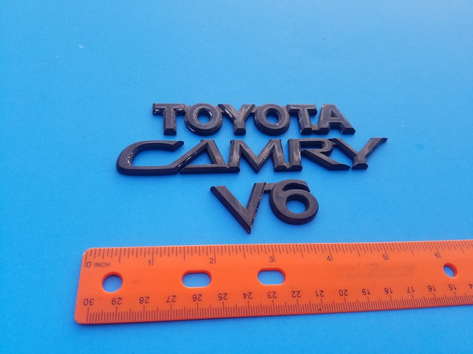 02 03 04 05 06 TOYOTA CAMRY V6 REAR BLACK EMBLEM LOGO BADGE SYMBOL SET ...