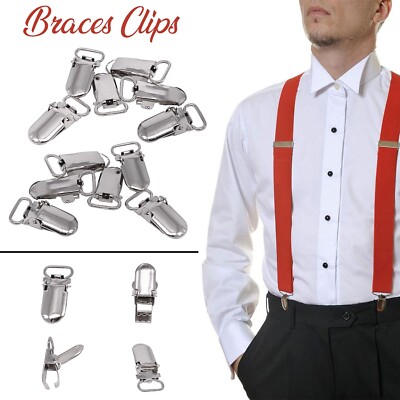 10pcs Metal Brace Clips Dungaree Suspender Clasps Baby Dummy Strap ...